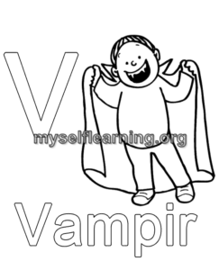 German Alphabets Education Sheet V | Instant Download - MySelfLearning.org