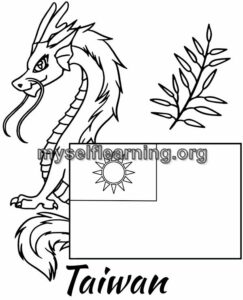 Taiwan Flag Educational Coloring Sheet | Instant Download ...