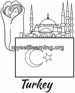 Turkey Flag Educational Coloring Sheet | Instant Download ...